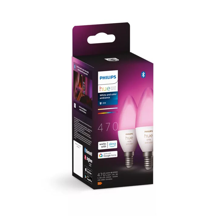 Pack Doble E14 HUE Philips.LED integrado RGB.Bridge no incluido ...